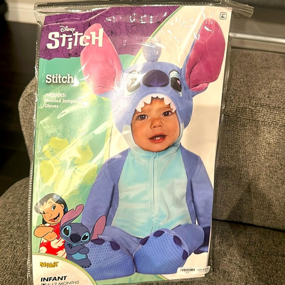 Disney | Costumes | Stitch Infant Costume 62 Months Stitch Hooded ...